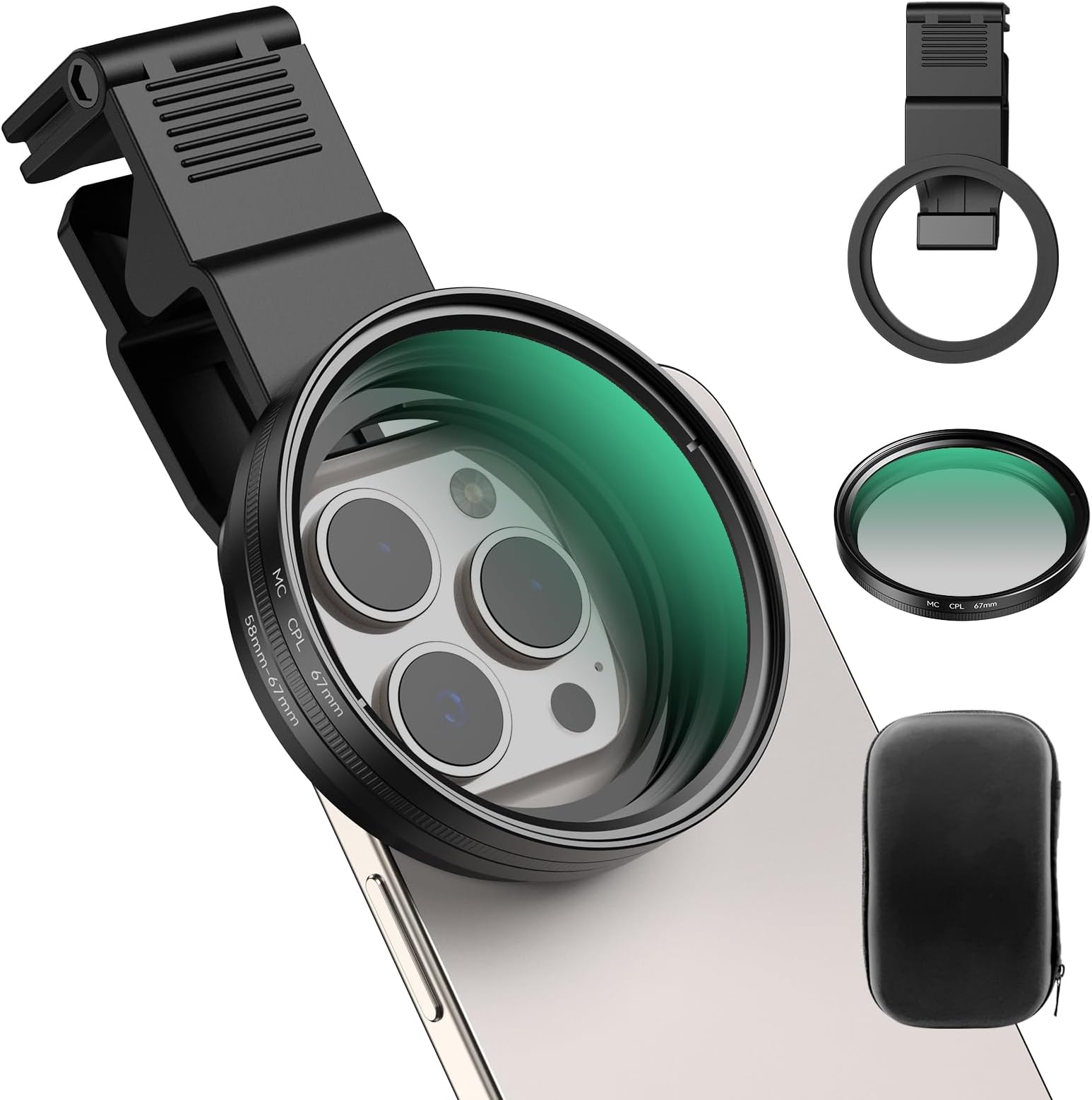 Amazon.com: 52mm Clip-0n Cpl Phone Camera Lens Filter Kit, 52mm ...