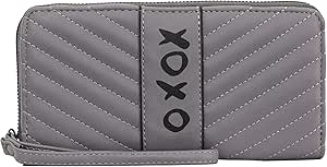 Amazon.com: XOXO Wristlet Wallet for Women - Double Zip Vegan Leather ...