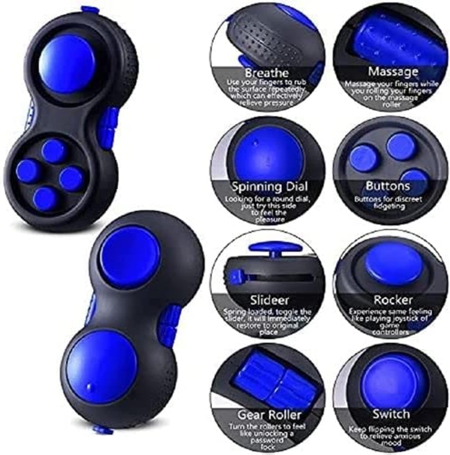 Fidget controller pad anxiety relieve fidget toys cube blue: Buy Online ...