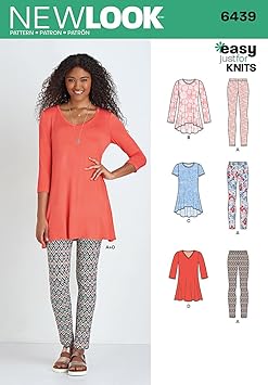 Amazon.com: NEW LOOK Patterns Misses' Knit Tunics with Leggings Size A ...