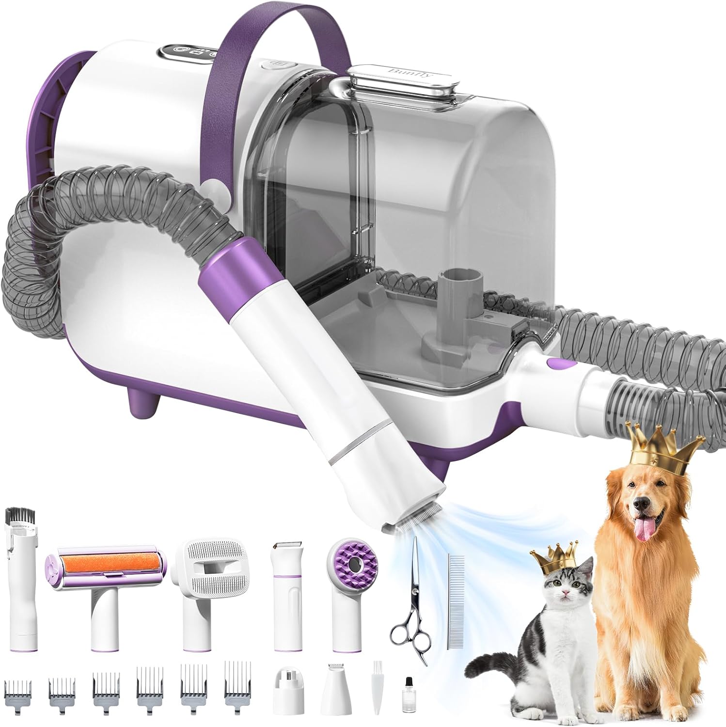 Amazon.com: Bunfly Dog Grooming Kit,3L Large Capacity Dust Cup,13000Pa ...