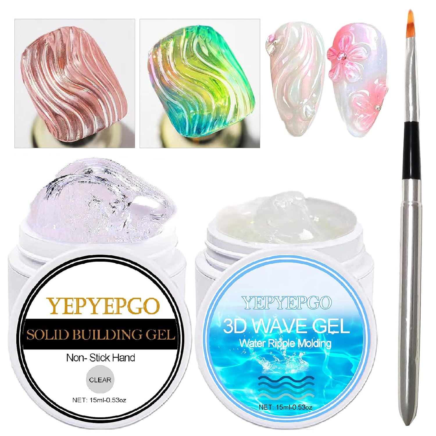 Amazon.com : YEPYEPGO 3D Sculpting Gel for Nail Art, 2Pcs Non-Sticky ...