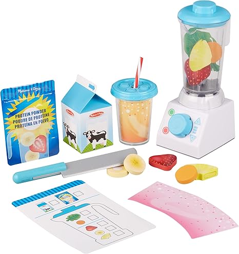Amazon.com: Melissa & Doug Smoothie Maker Blender Set with Play Food ...