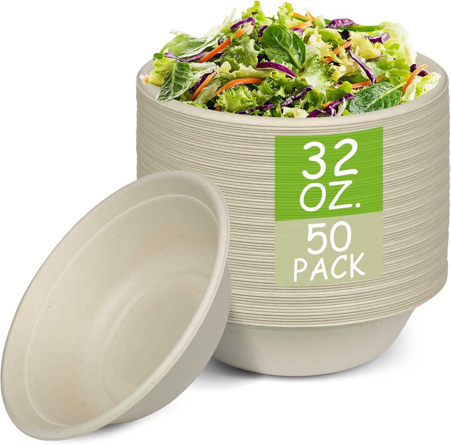 Amazon.com: baulike Paper Bowls, 100% Compostable Disposable Soup/Salad ...