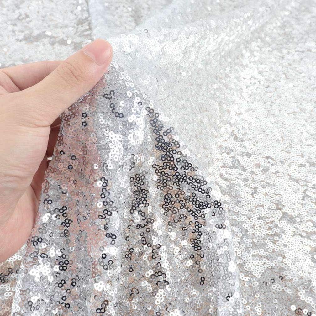 Amazon.com: Partisout Sequin Fabric Glitter Fabric 3mm 1 Yard Sequin ...