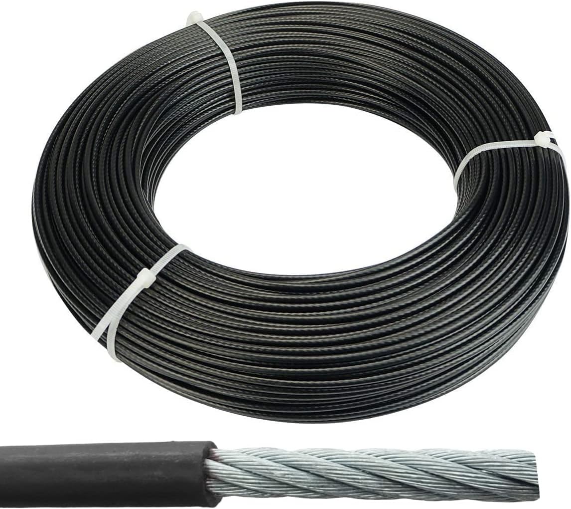 U Ulitmate Black Rubber Coated Gym Machine Wire, Durable for Exercises ...