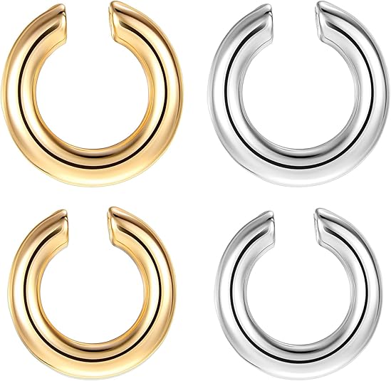 Amazon.com: KFHENSOMR 2 Pairs Chunky Ear Cuff Earrings for Women Small ...