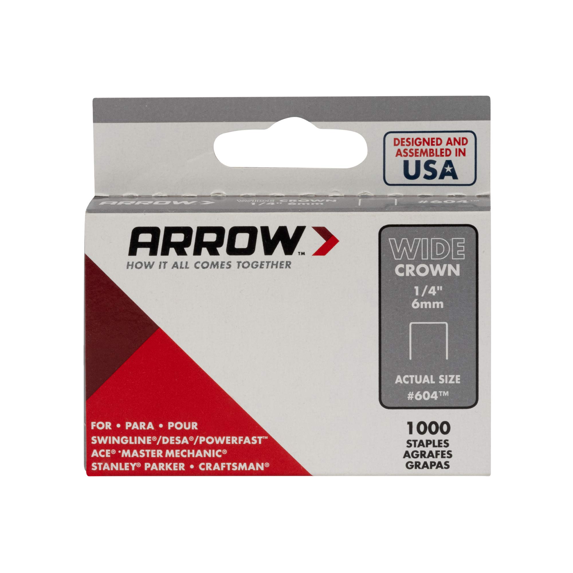 Snapklik.com : Arrow 60430 Wide Crown Staples For Staple Guns And Staplers