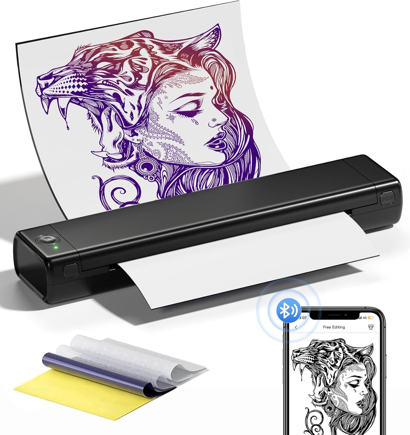 Phomemo M08F Tattoo Stencil Printer Bluetooth, Wireless Printer Machine ...