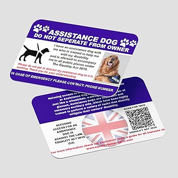 Assistance Dog UK Law Card AD7 : Amazon.co.uk: Stationery & Office Supplies