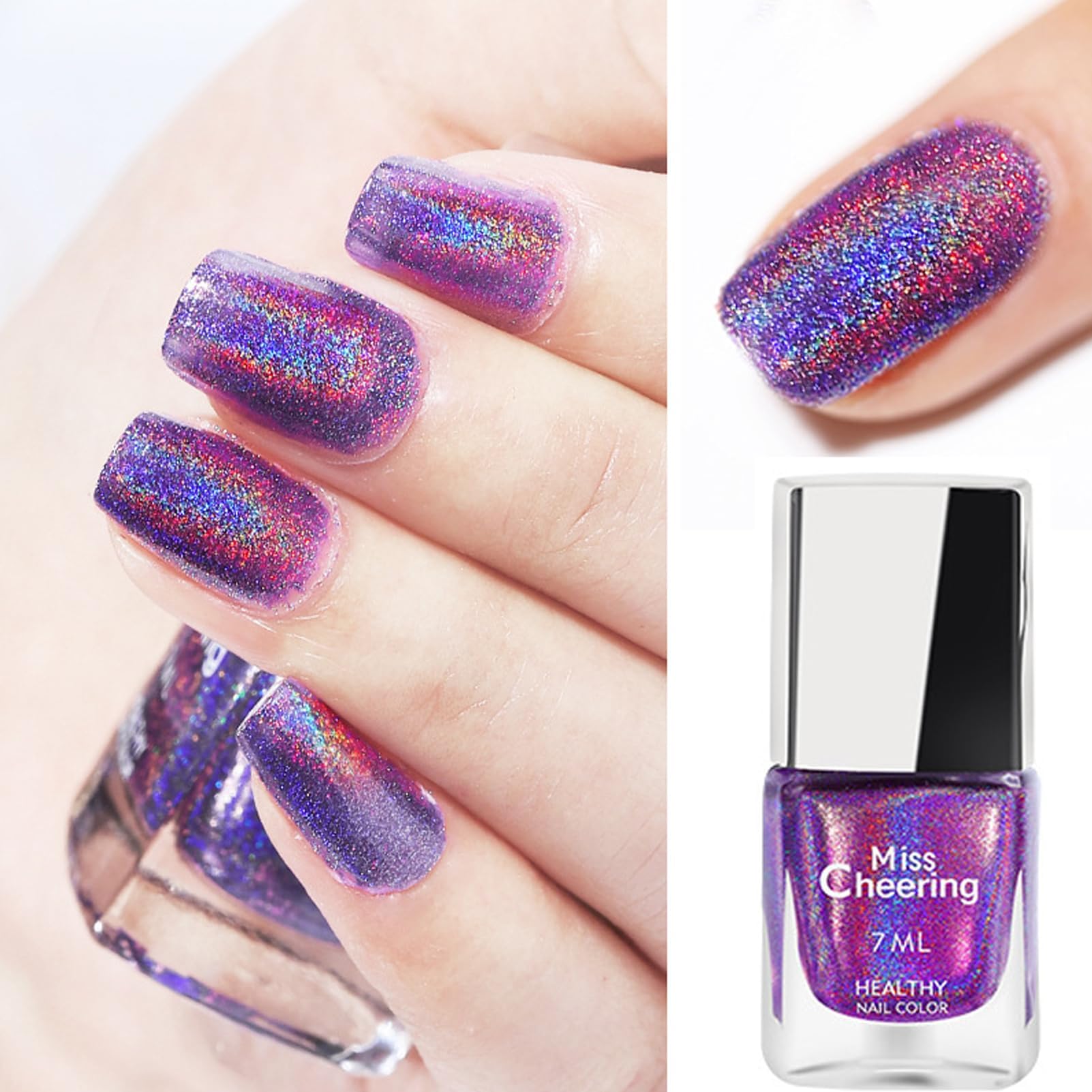 Amazon.com : Hot Pink Glitter Nail Polish, Quick Dry Nail Polish ...