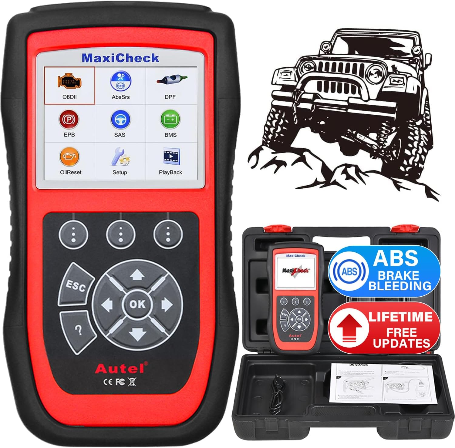 Autel MaxiCheck Pro ABS Autobleed OBD2 Diagnostic Tool, with ABS/SRS ...