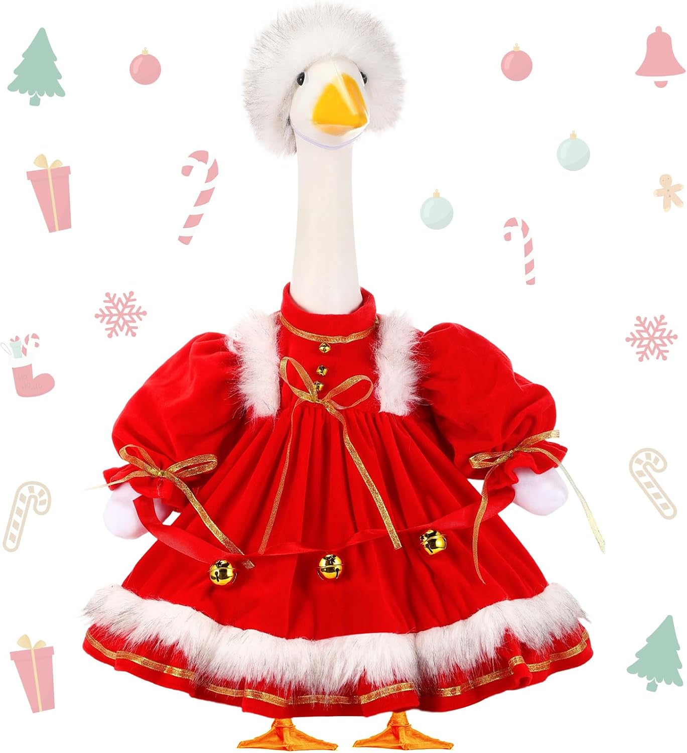 Amazon.com: FuWeave Christmas Winter Goose Outfit Fancy Porch Goose ...