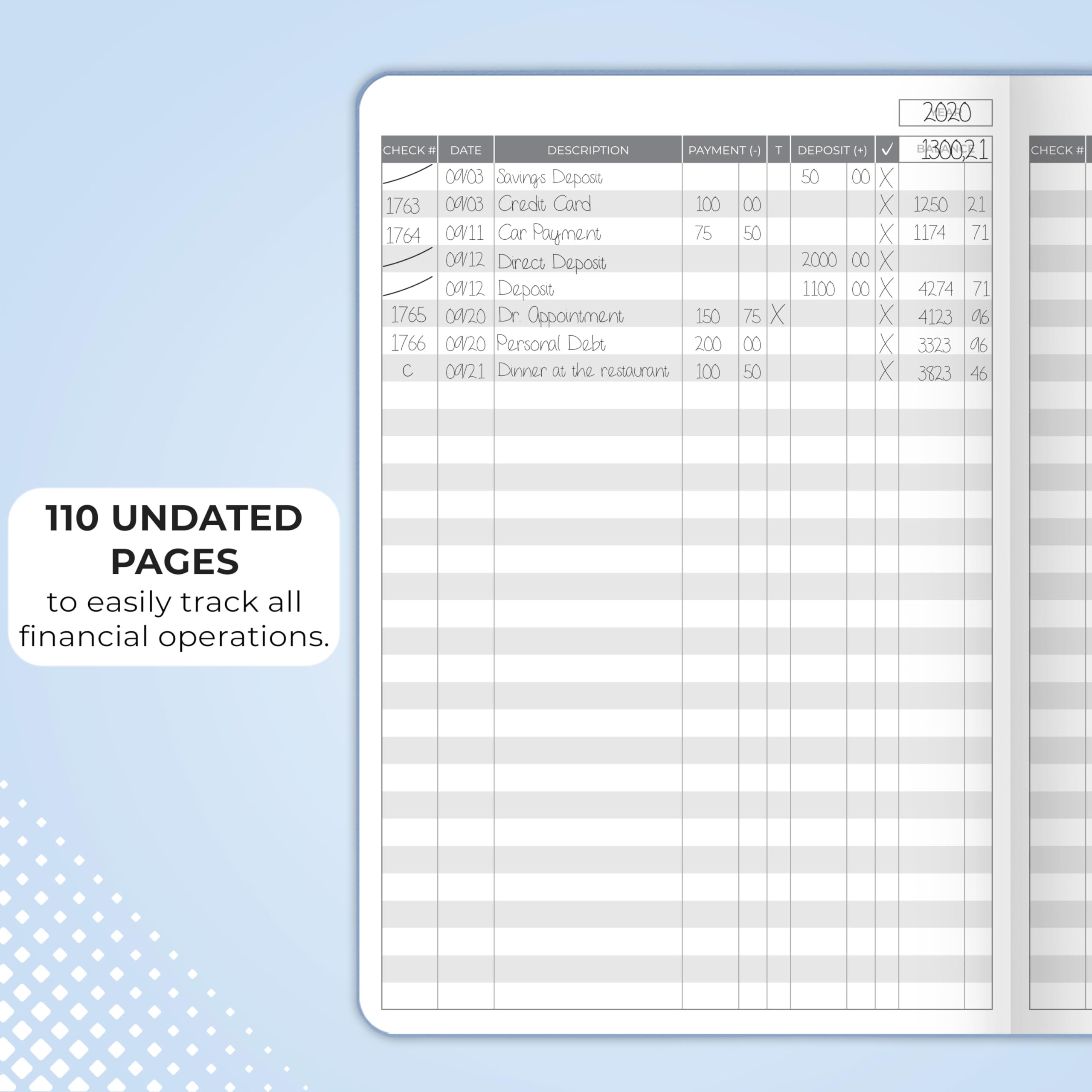 Snapklik.com : Check Register Book - Deluxe Transaction Register ...
