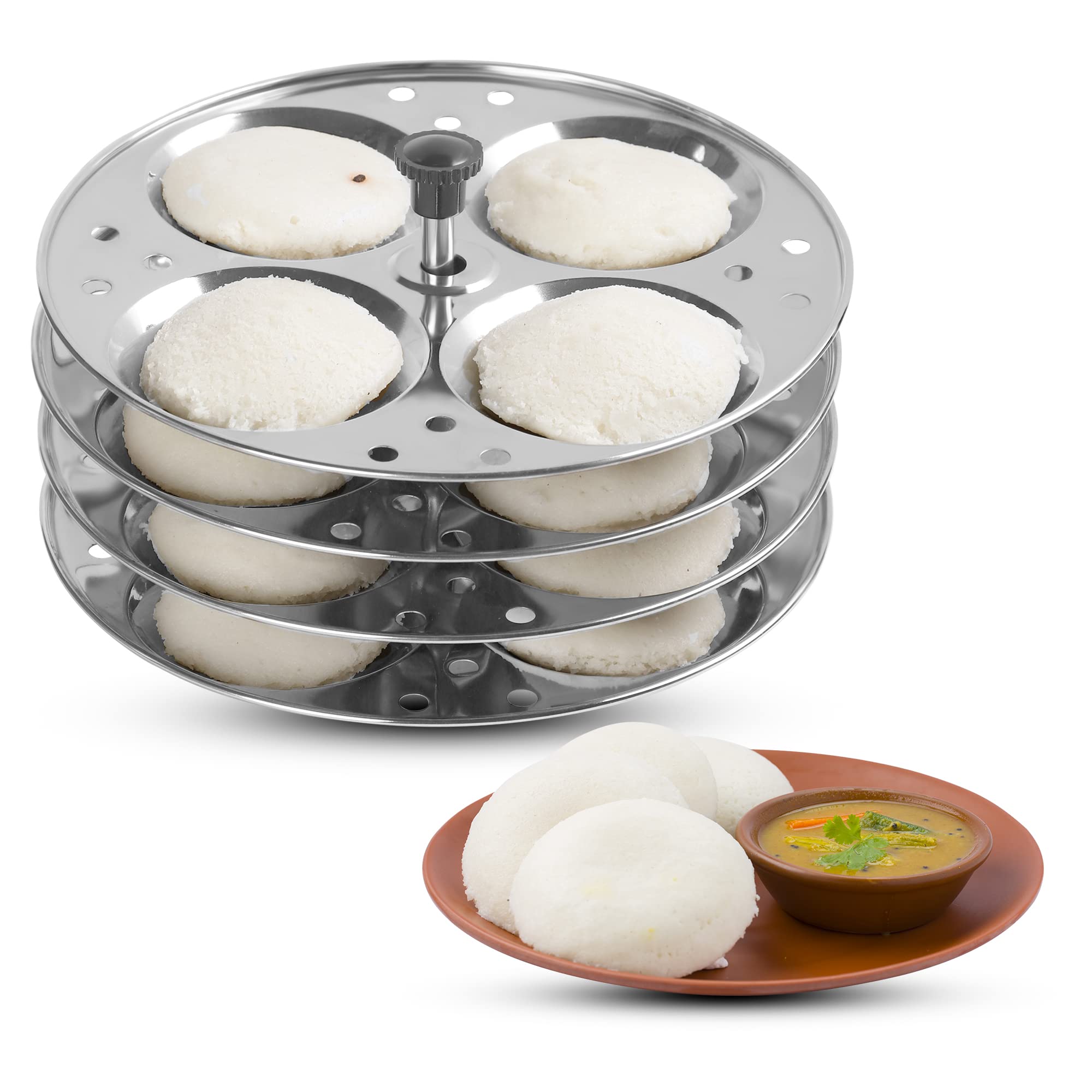 Buy KSJONE Stainless Steel Idli Stand | 4-Plates Idli | Idli ...