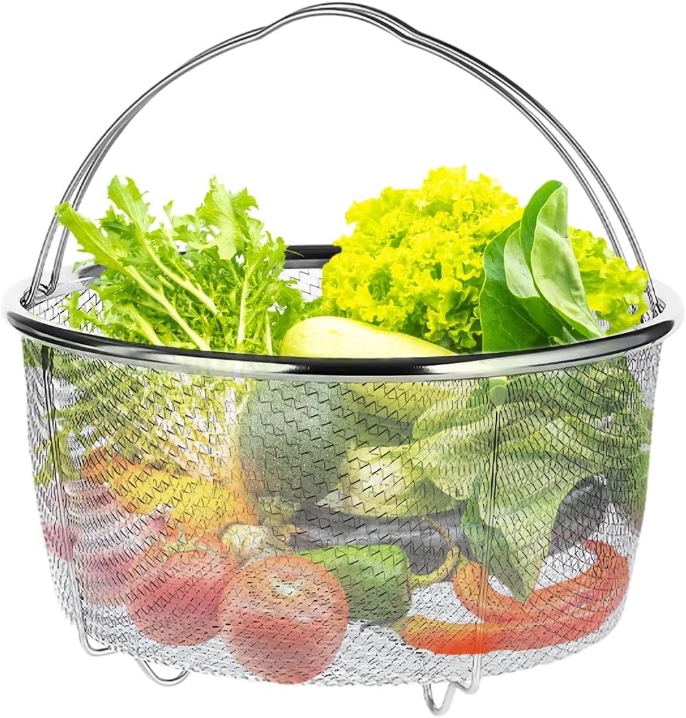 Amazon.com: Steaming Basket,Vegetable Steamer Basket,Stainless Steel ...