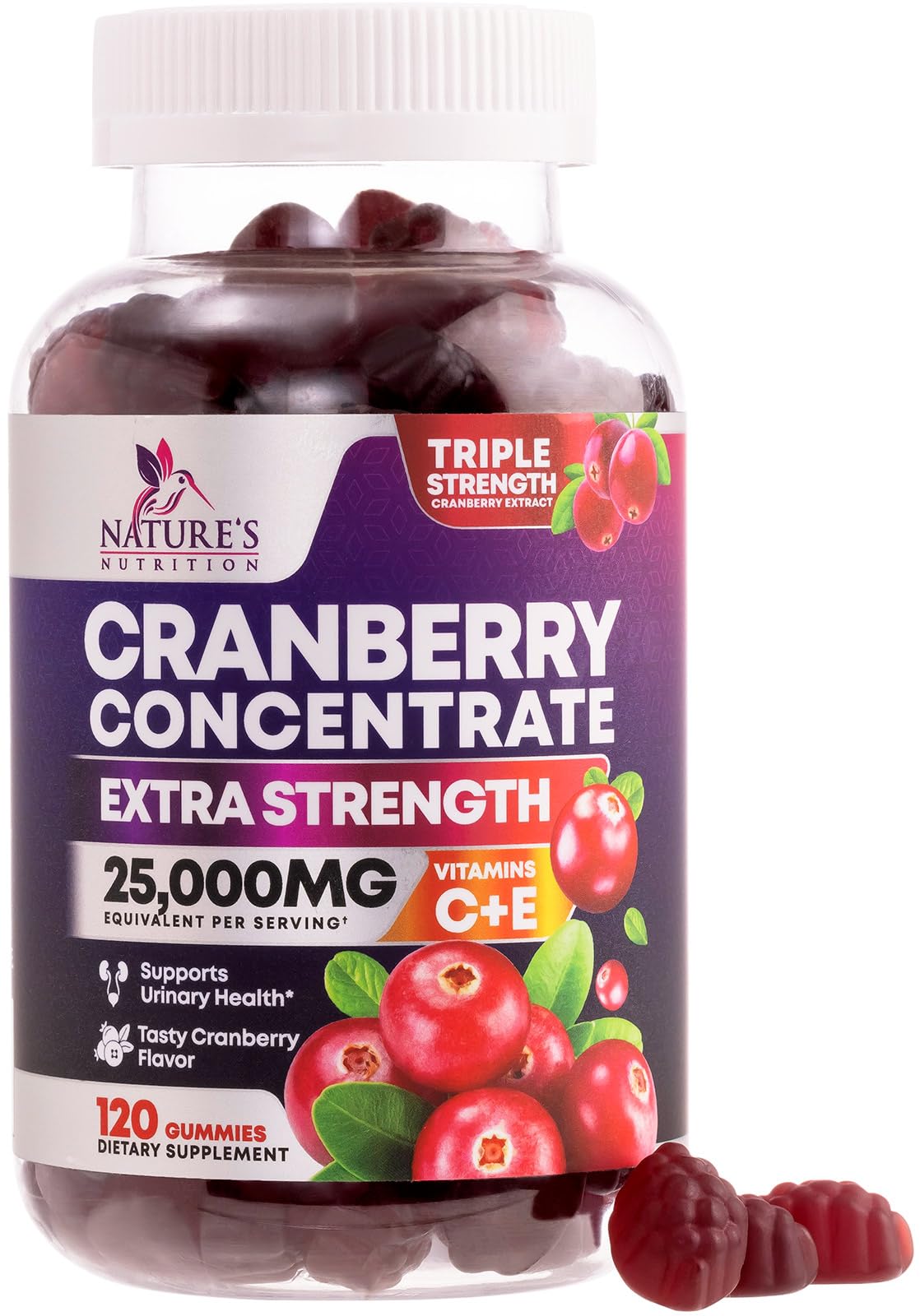 Amazon.com: Cranberry Supplement Gummies + Vitamin C - Made with 25 ...