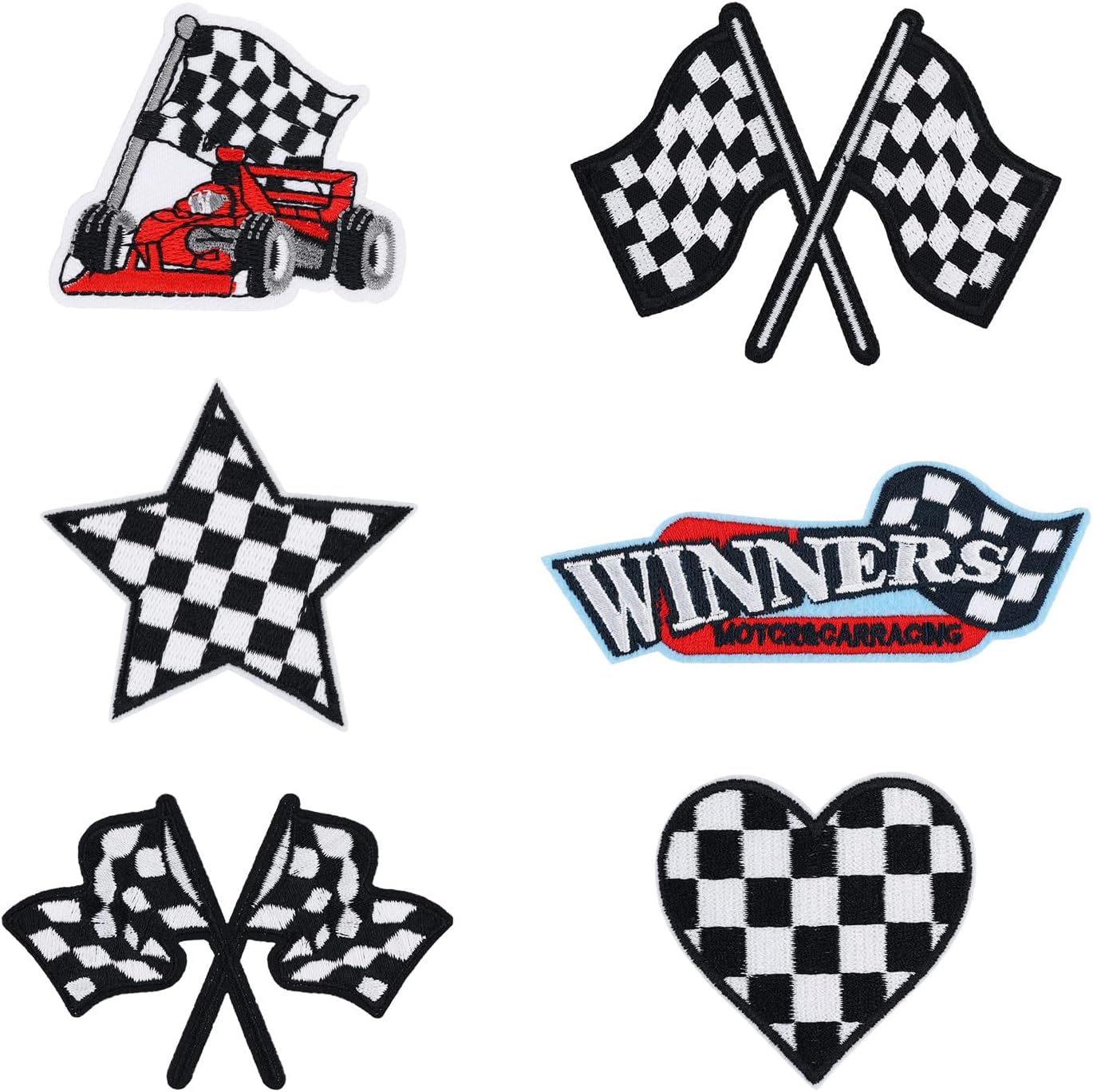 6 pcs Checkered Racing Flag Patches, Trucker Hat Philippines | Ubuy
