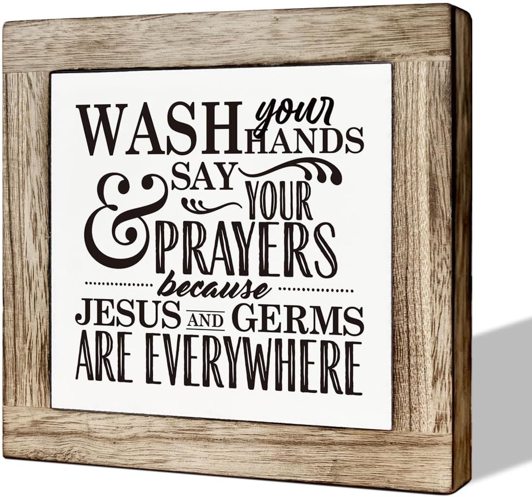Amazon.com: Wooden Washroom Box Sign for Farmhouse Bathroom Decor ...