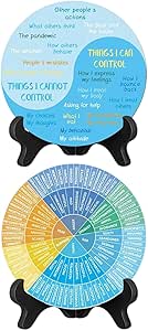 Feelings Wheel | 2X Wooden Coping Wheel Chart with Stand - Desk Decor ...