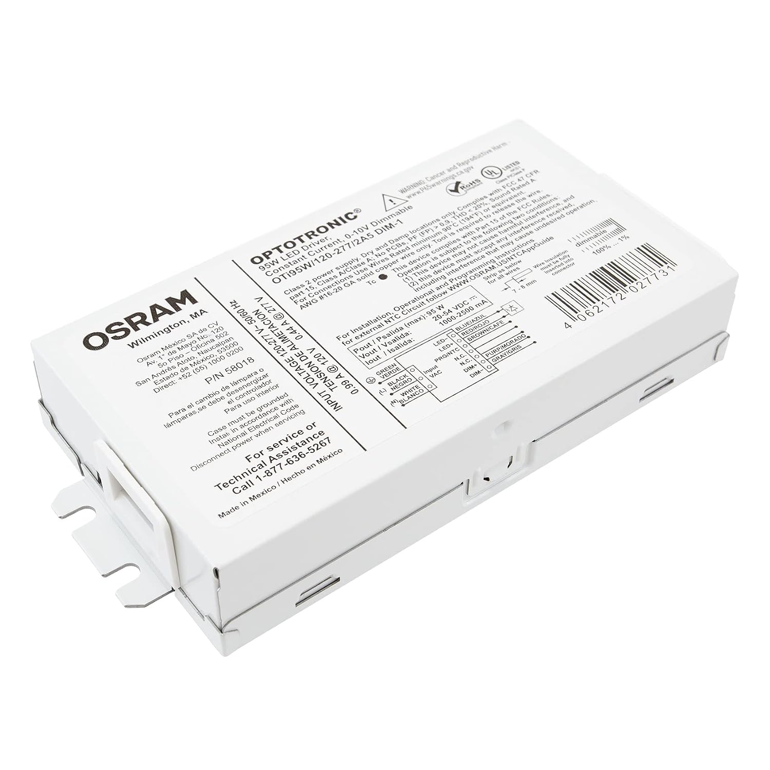 Osram 58018 Optotronic 95W 120/277V AC 50/60Hz Constant Current ...