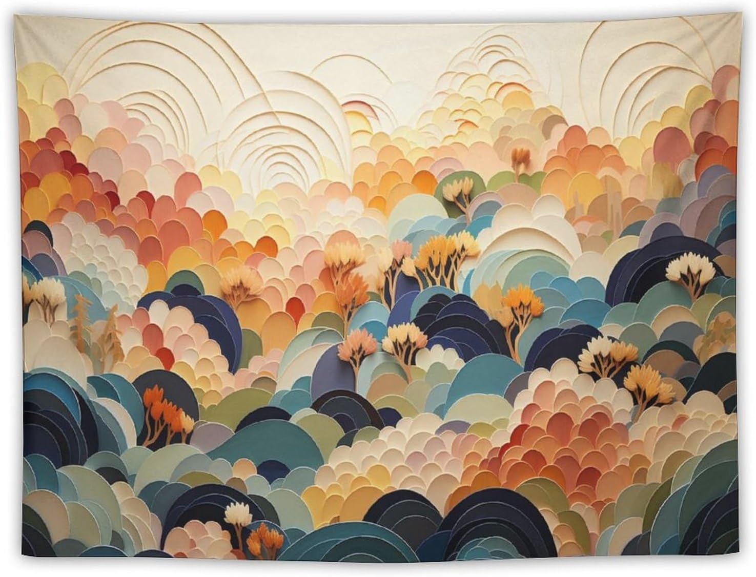 Amazon.com: MaSiledy Wall Tapestries Watercolor Rainbows & Suns Print ...