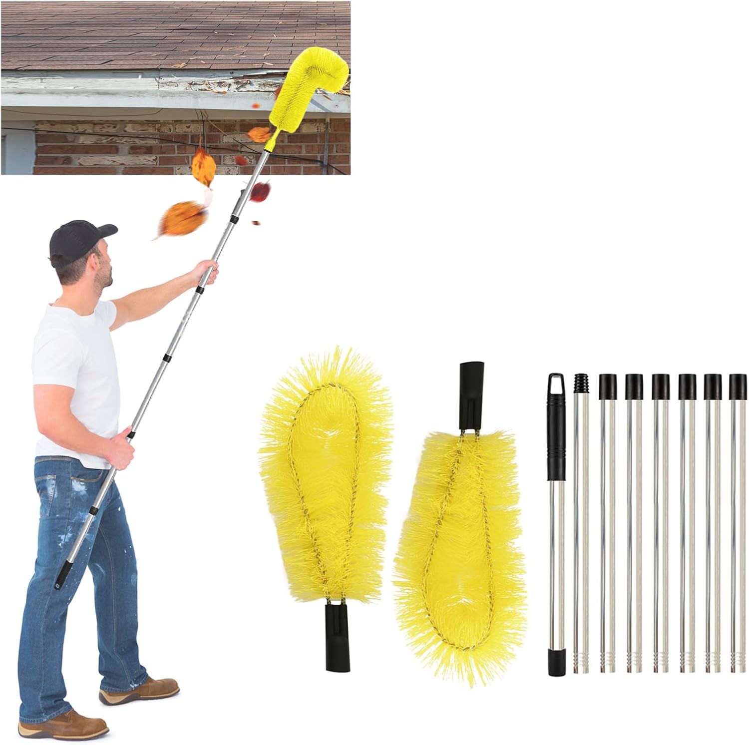 Gutter Cleaning Brush, Gutter Cleaning Brush Roofing, Portable ...