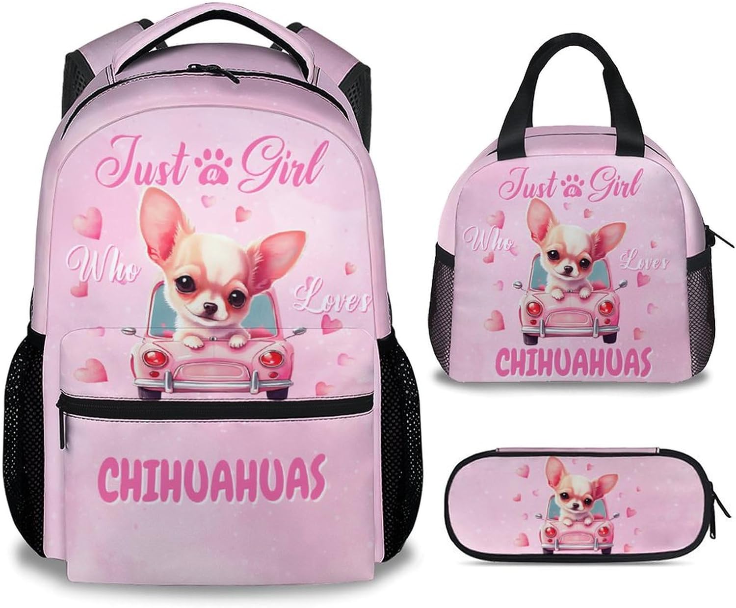 Amazon.com | UNIKITTY Girls Backpack with Lunch Box - Dog Backpack for ...