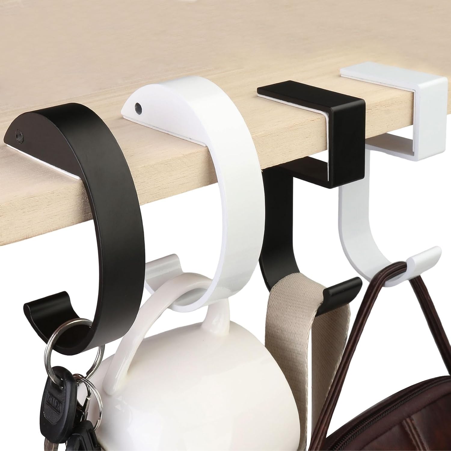 Amazon.com: FOWSRHRG 4PCS Purse Hook for Table, No Hole Adhesive Mount ...