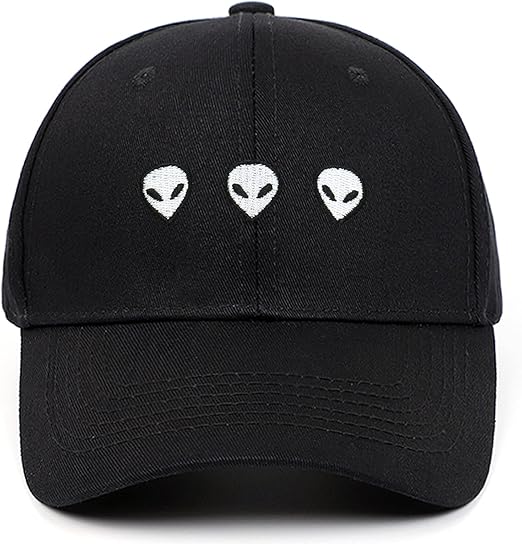 JIAHUA Aliens Embroidered Aliens Baseball Cap Hip Hop Casual Dad Hat Adult Unisex, Black, One ...