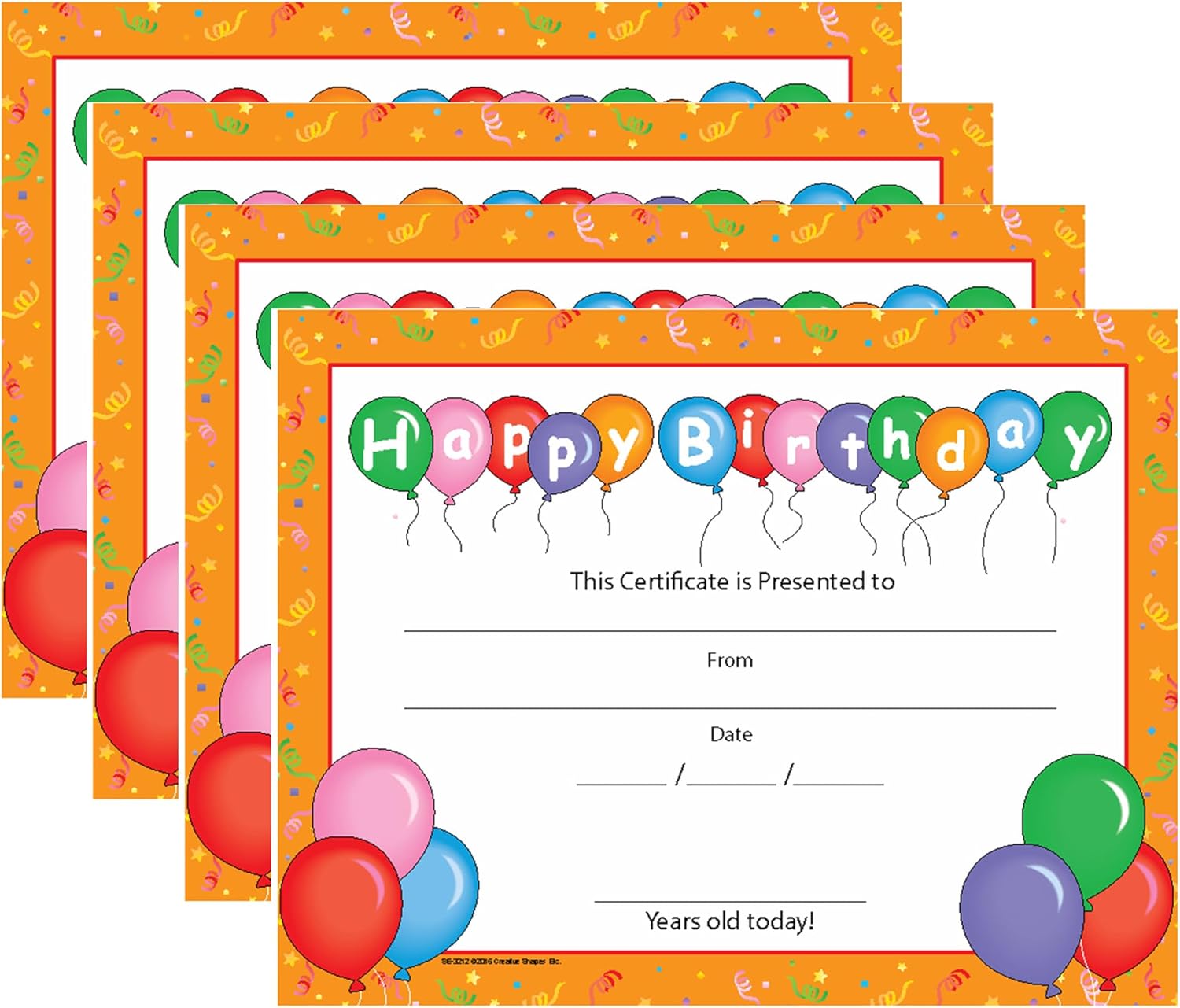 Amazon.com : SHAPES ETC. 30pcs Happy Birthday Recognition Certificates ...