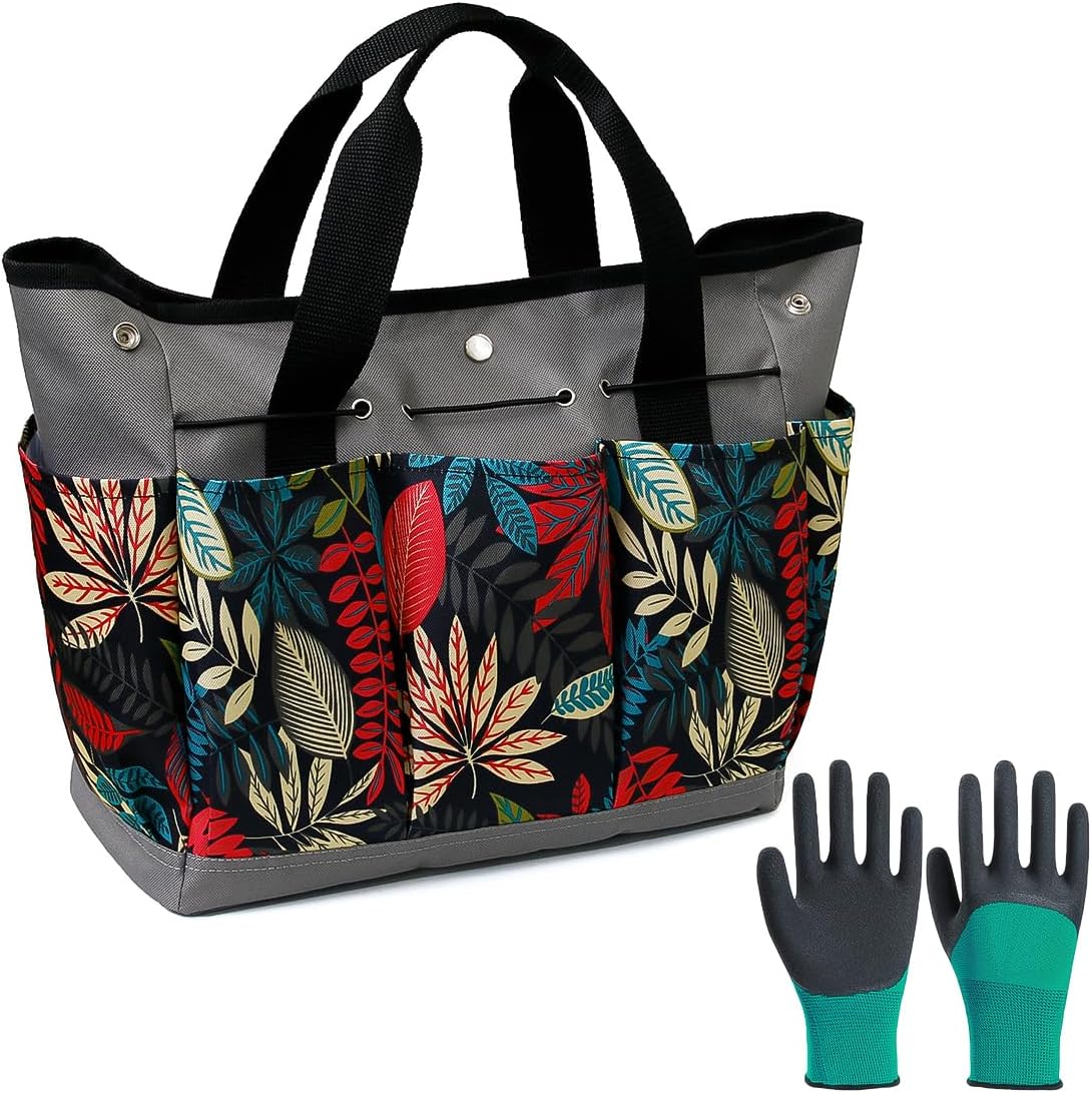 DECKALY Garden Tool Bag, Gardening Tote With Pockets Canvas Heavy-duty ...