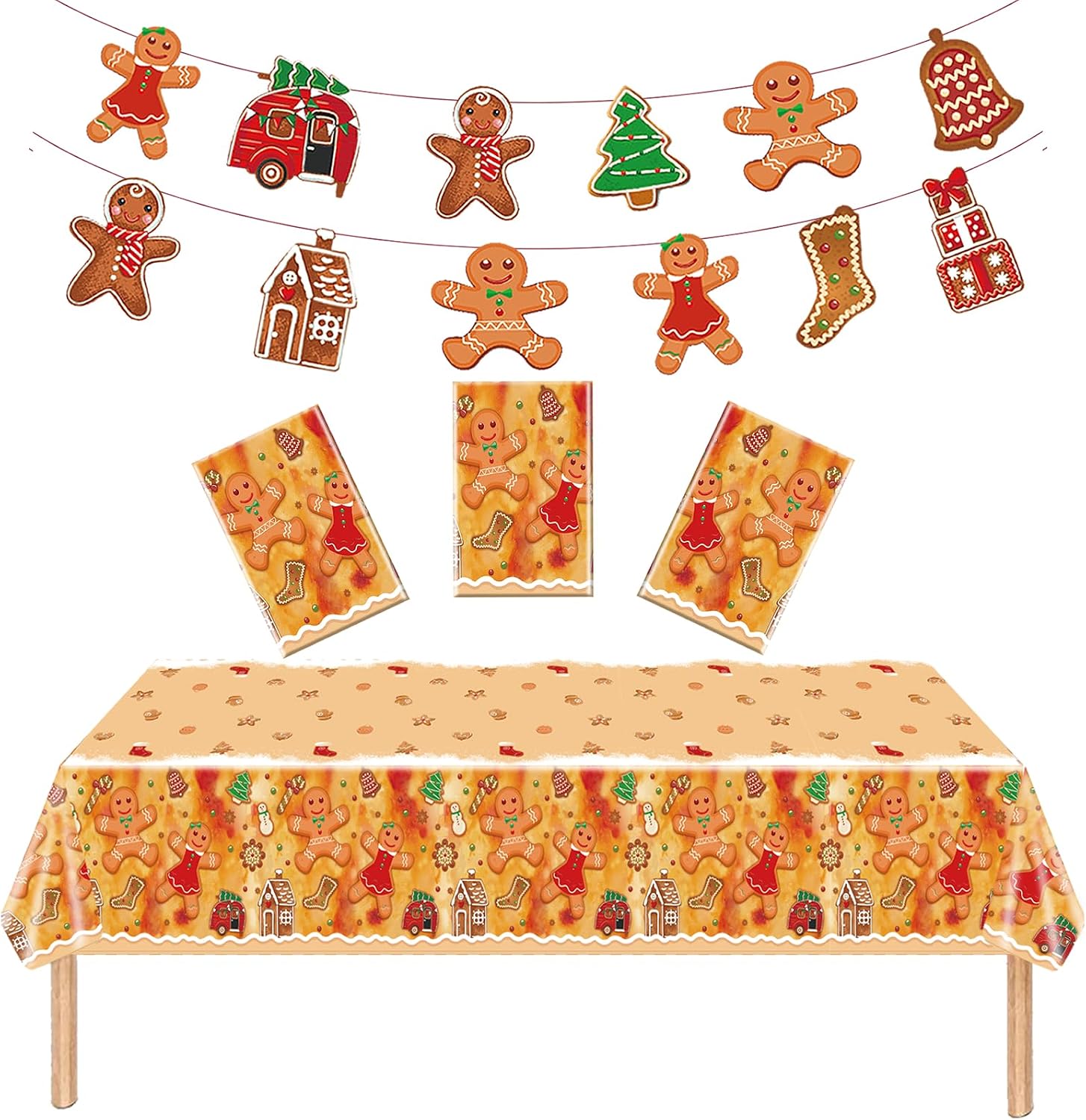 Amazon.com: HABDJILTY 4Pcs Gingerbread Christmas Party Supplies ...