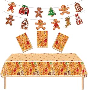 Amazon.com: HABDJILTY 4Pcs Gingerbread Christmas Party Supplies ...