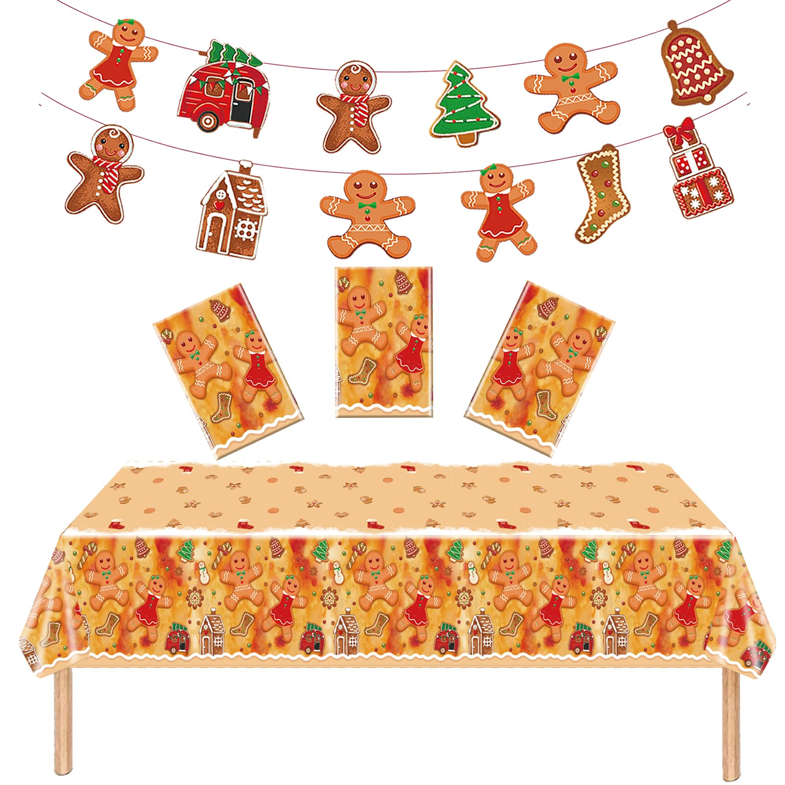 Amazon.com: HABDJILTY 4Pcs Gingerbread Christmas Party Supplies ...