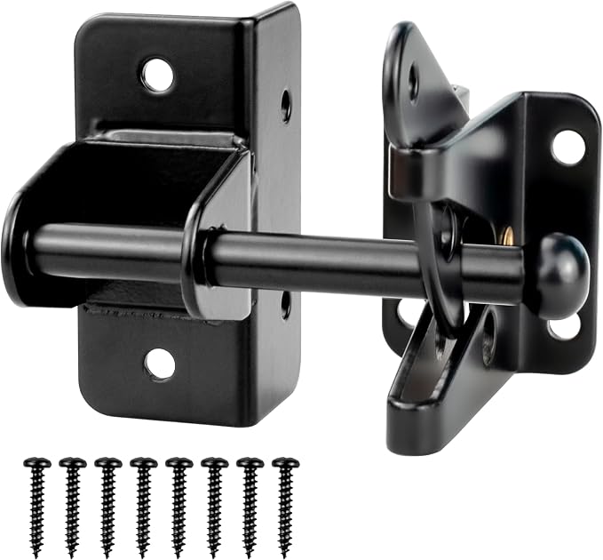 Amazon.com: MUSTGOOD Heavy Duty Automatic Gate Latch for Wooden Fences ...
