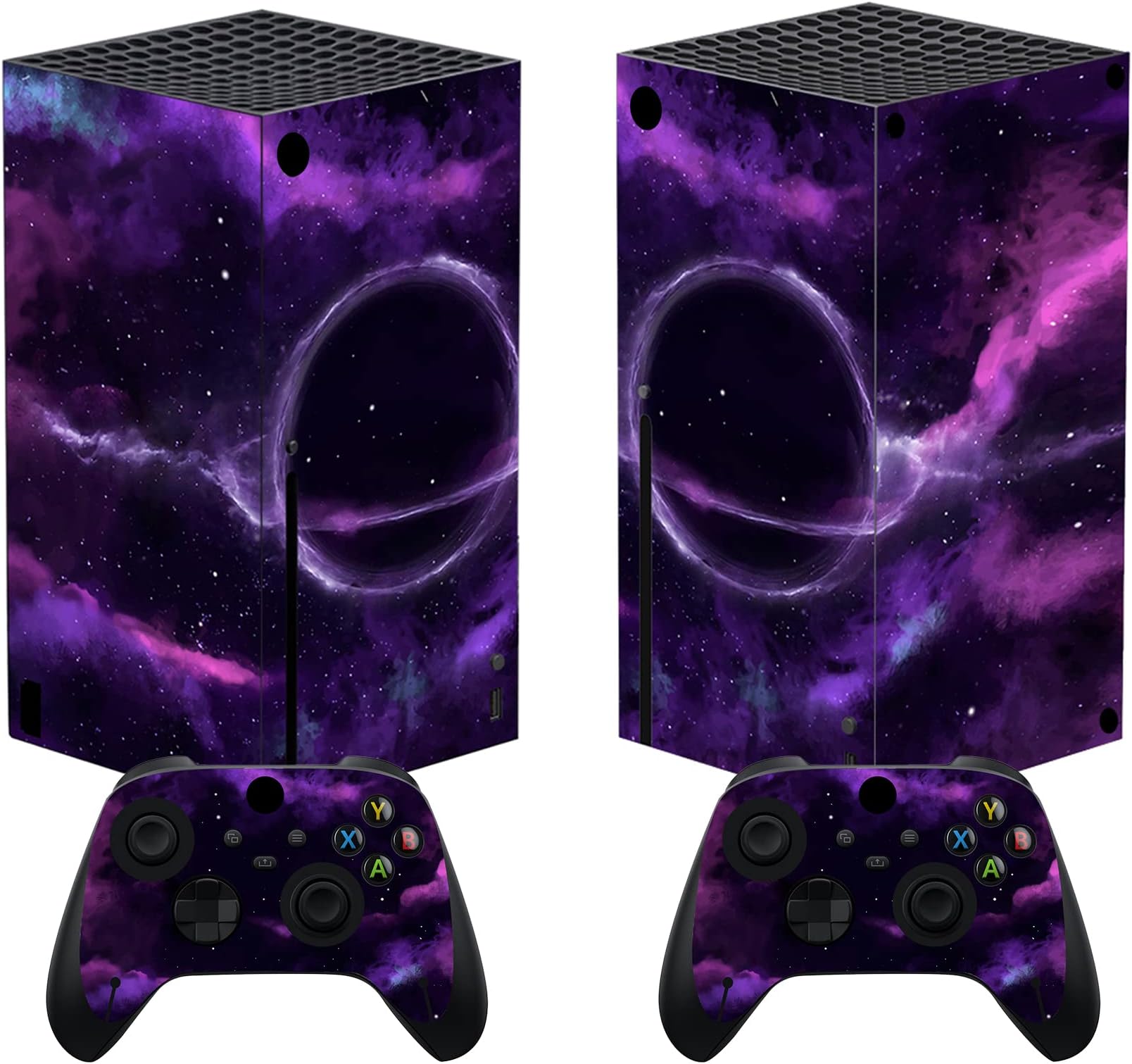 PlayVital Purple Deep Space Custom Vinyl Skins for Xbox Series X, Wrap ...