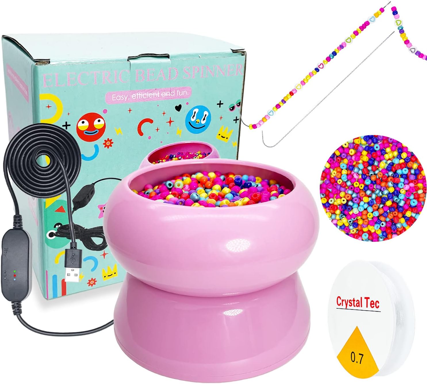 Amazon.com: hobbyworker Bead Spinner, for Jewelry Bracelet Making, Seed ...