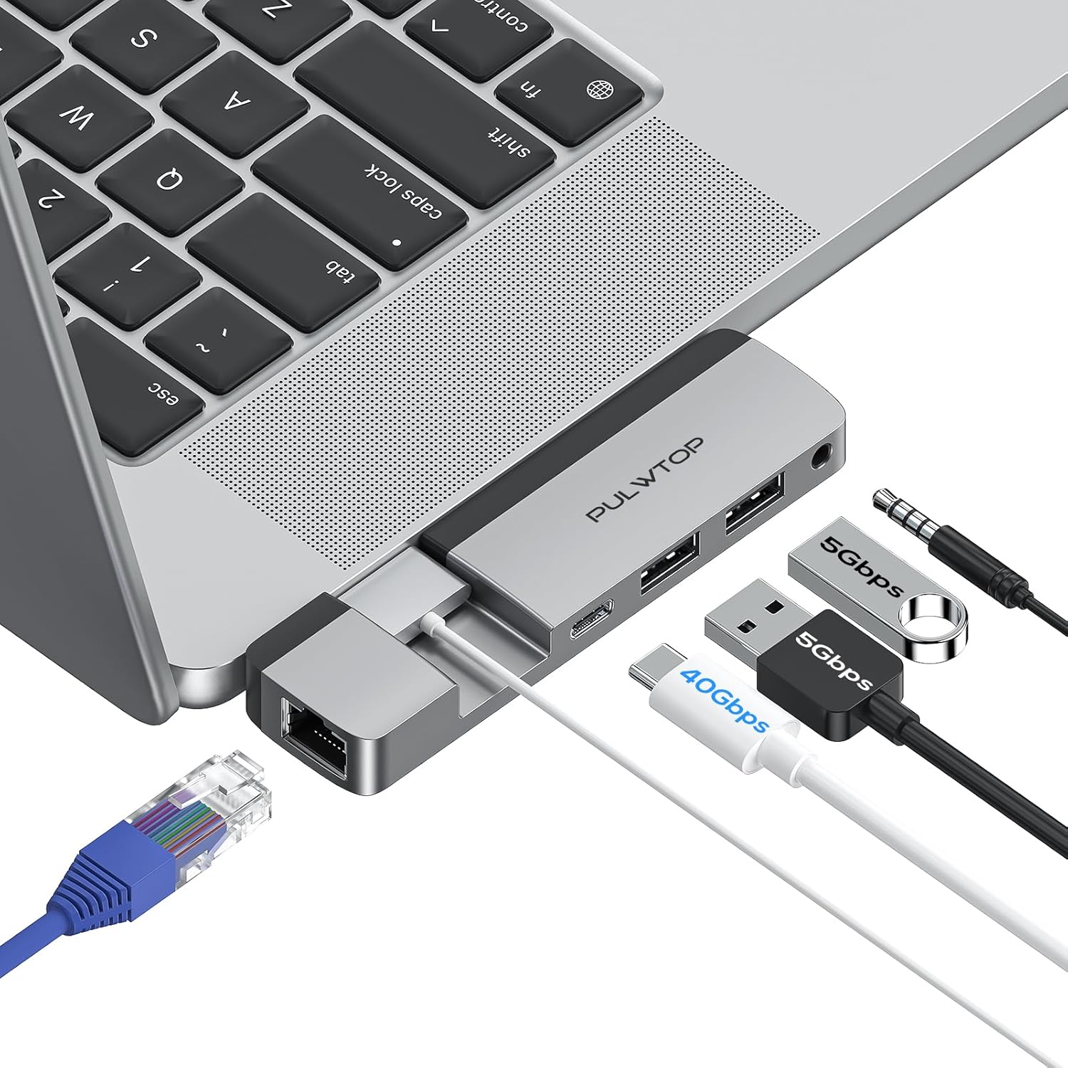 Amazon.com: USB C Hub, PULWTOP USB Hub for MacBook Pro/Air M3 M2 M1 ...