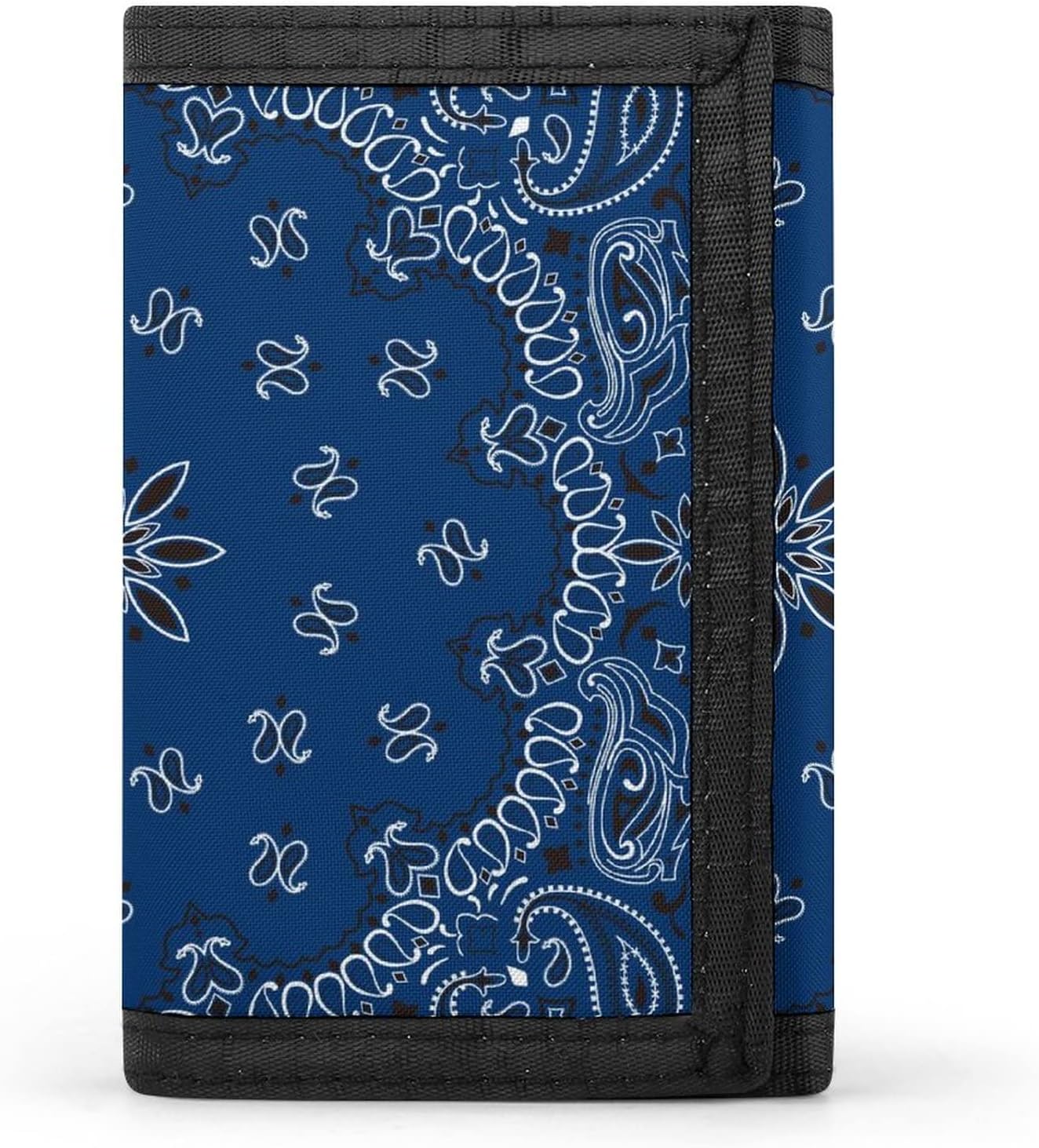 Amazon.com: FunnyStar Blue Paisley Bandana Small Trifold Wallets Front ...