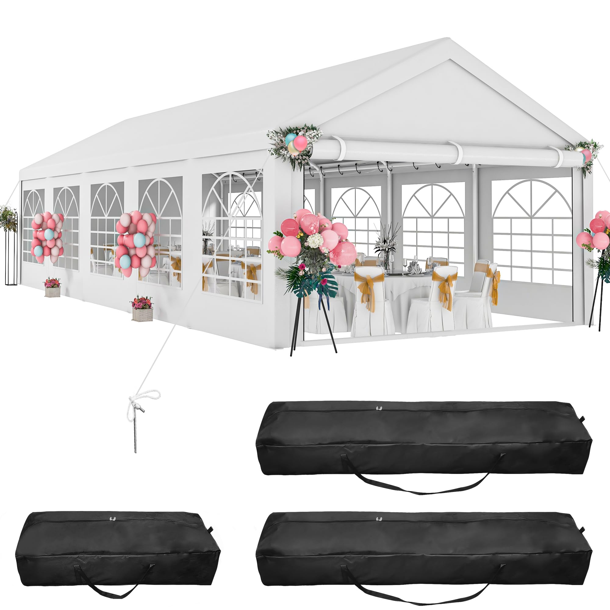 Amazon.com: DWVO 16x32 ft Outdoor Heavy Duty Party Tent Wedding Event ...
