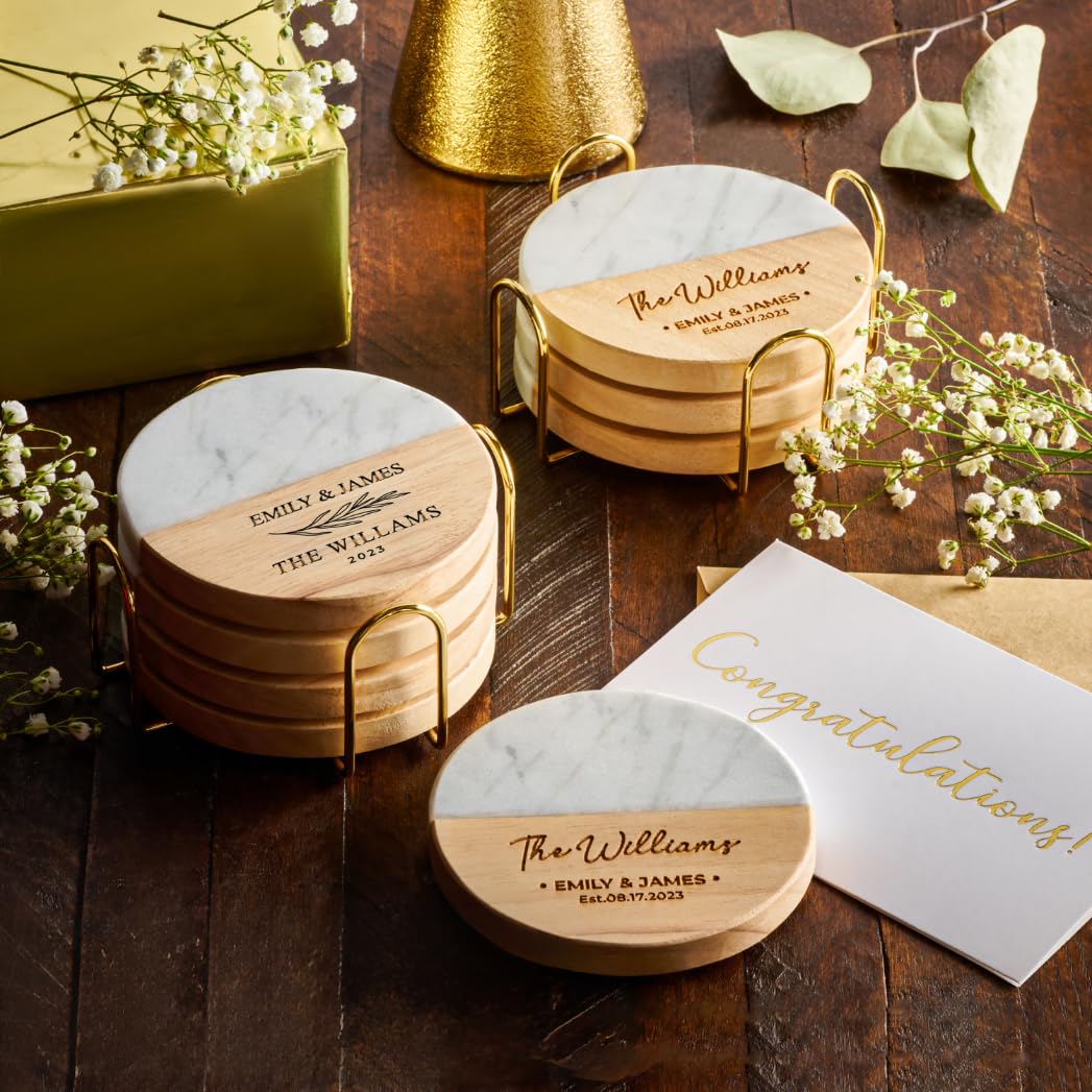 Amazon.com: Personalized Coasters, Wedding Gift for couple, Custom ...