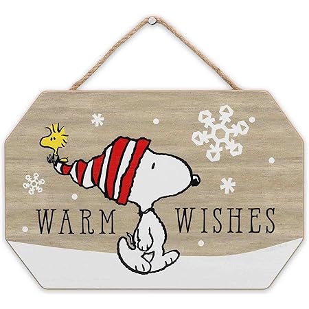 Amazon.com: Peanuts Snoopy and Woodstock Warm Wishes Winter Hanging ...