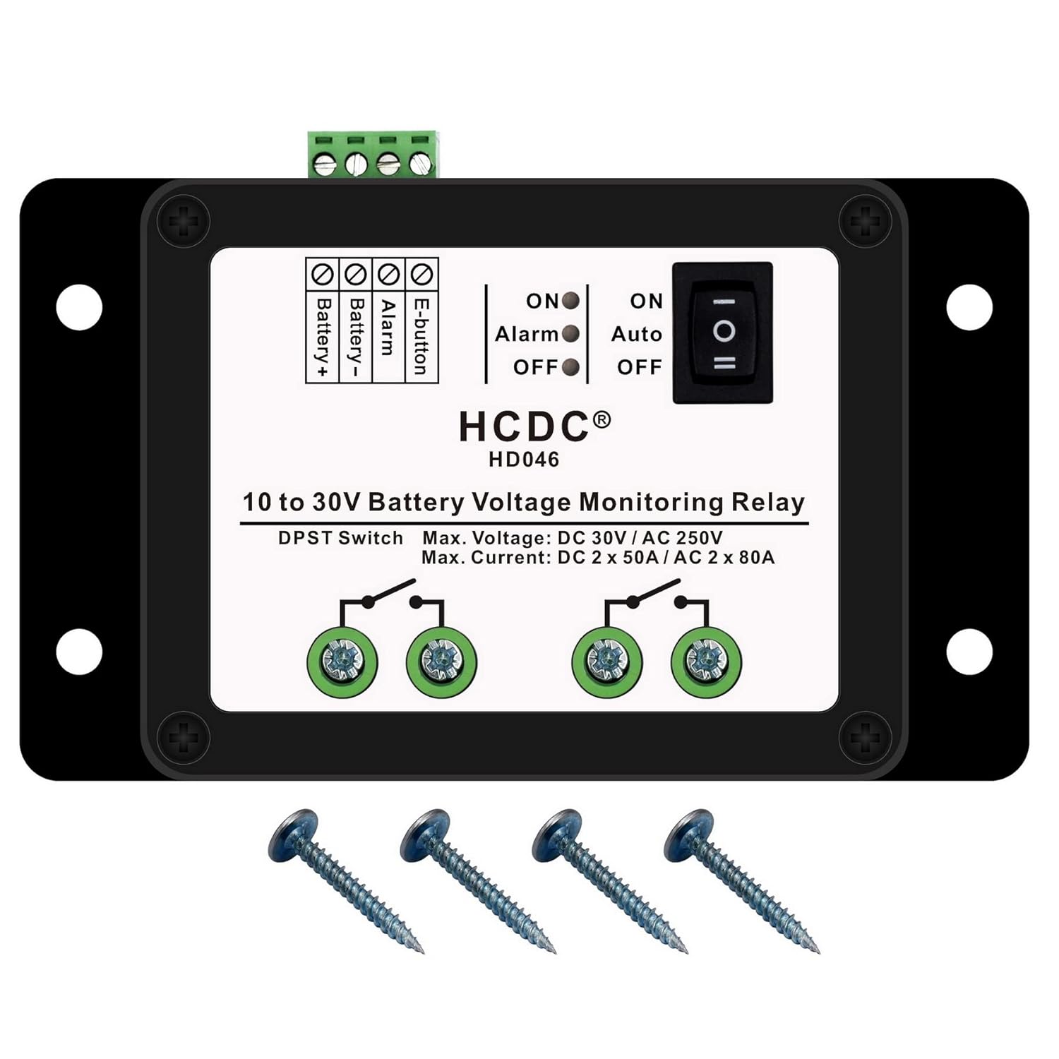 HCDC 10-30V DC Voltage Monitoring DPST Relay Module, Low Voltage ...