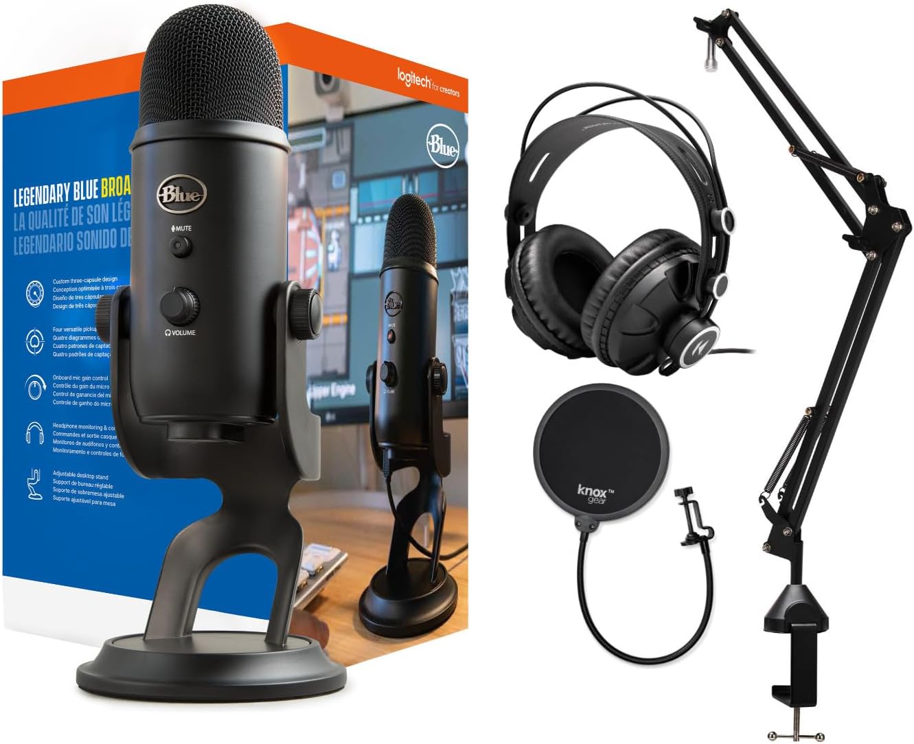 Amazon.com: Blue Microphones Yeti (Blackout) Professional Multi-Pattern ...