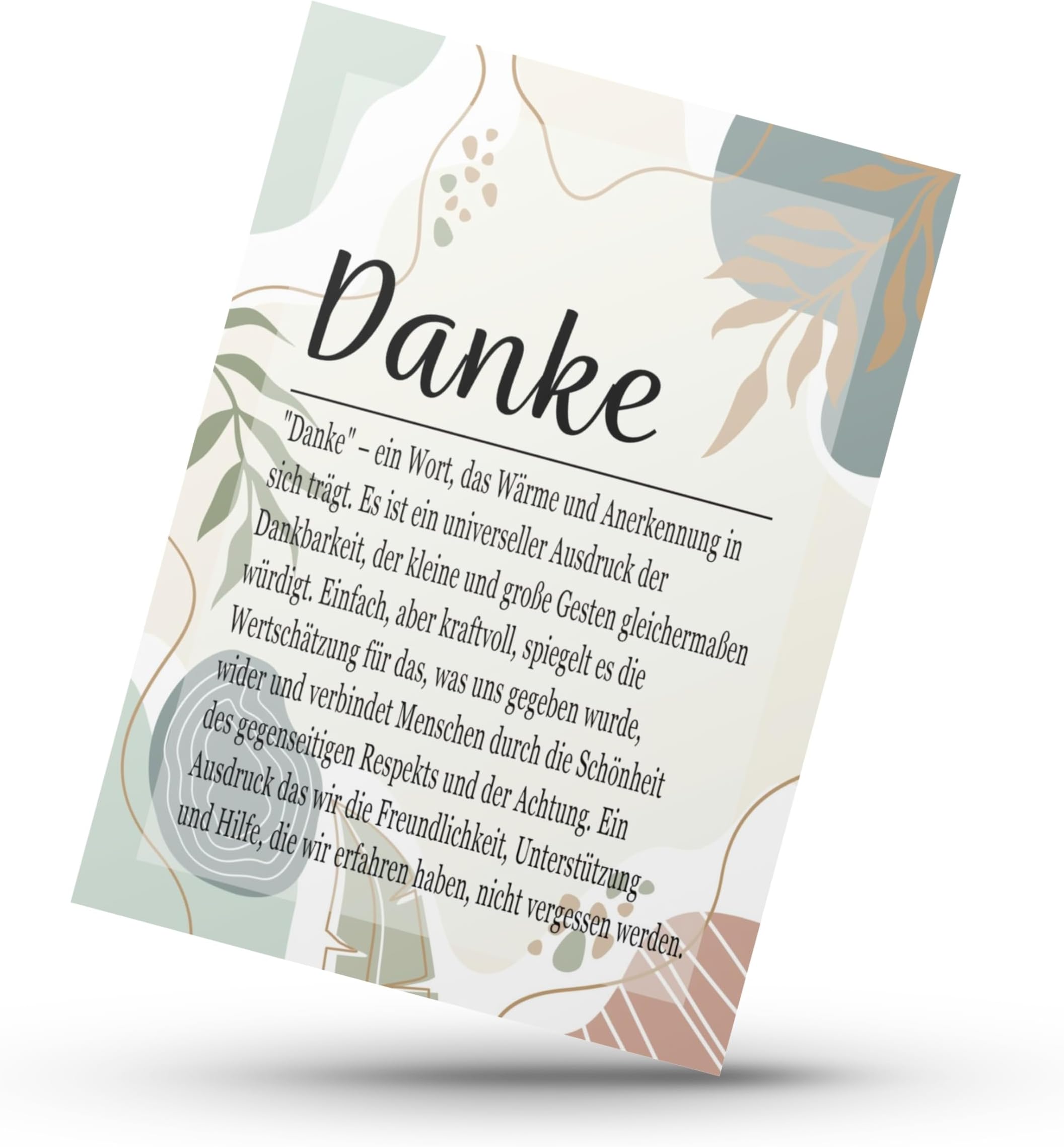 PURESIZE 12er Set Dankeskarten A6 Postkartenformat grün-weiß (ohne ...