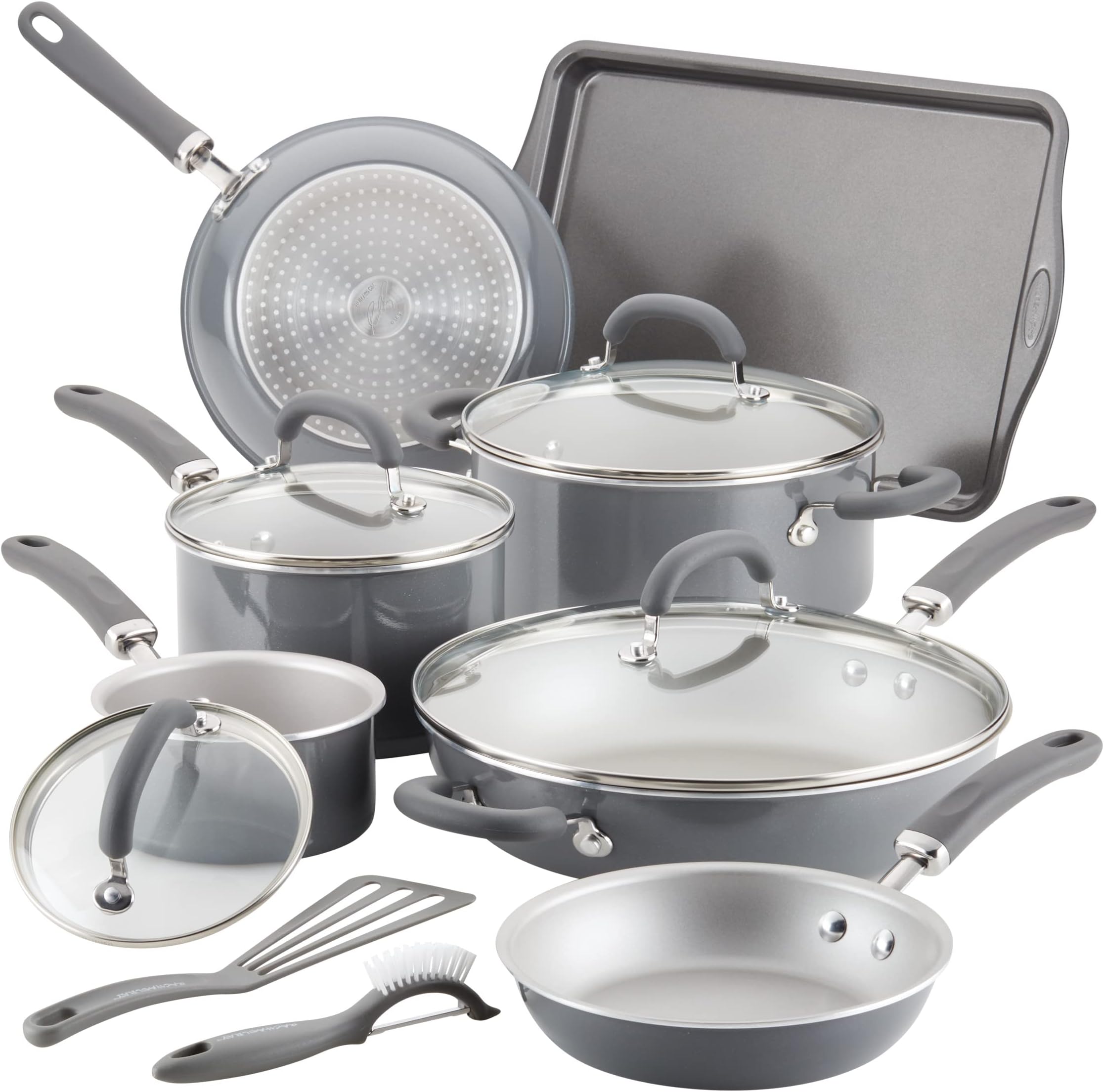 Amazon.com: Rachael Ray Brights Nonstick Cookware Pots and Pans Set, 14 ...