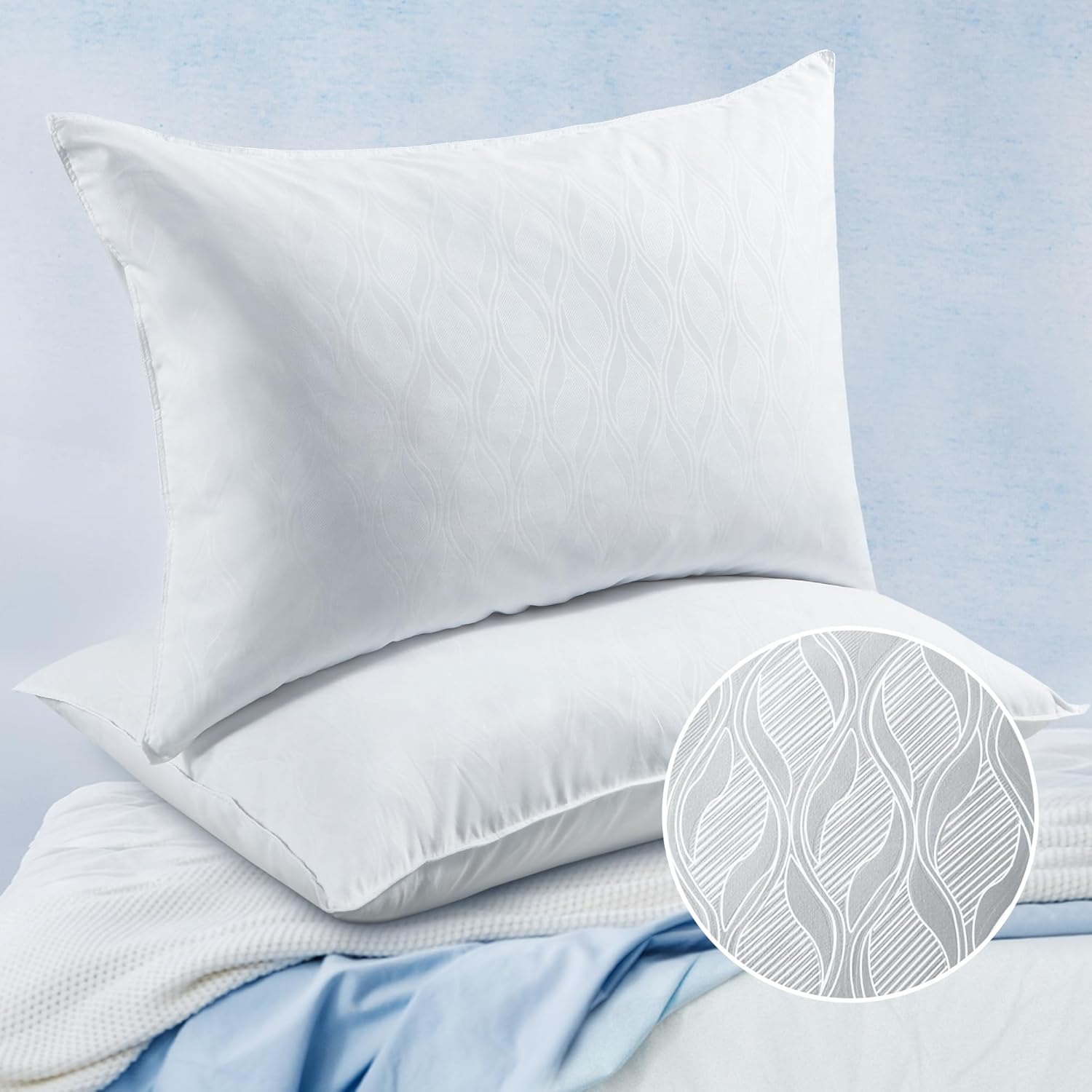 Amazon.com: puredown Soft Bed Pillows for Sleeping, Goose Feather Down ...