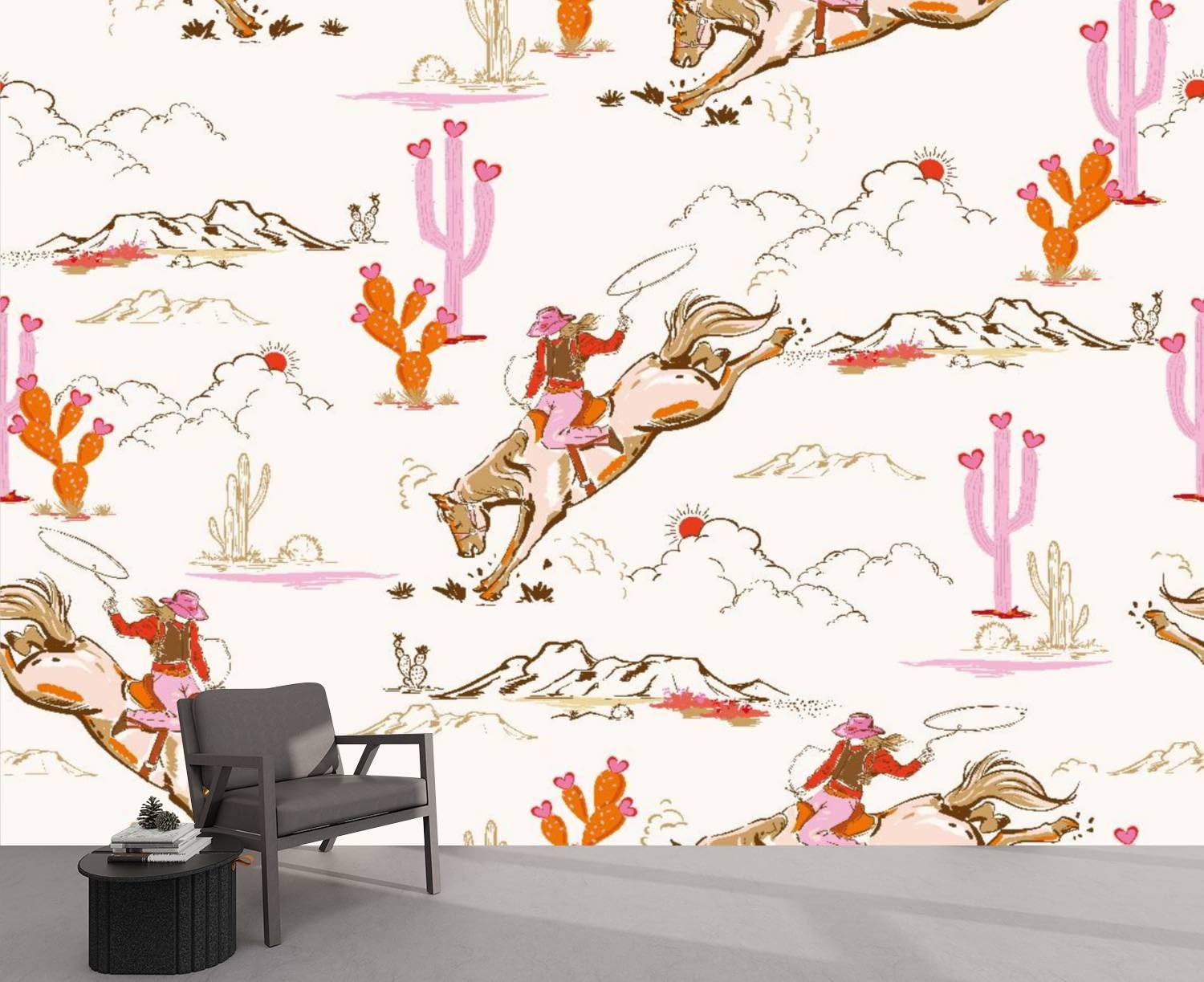 Amazon.com: UYS69Z5PG Peel and Stick Wallpaper Cute Rodeo Cowgirl ...