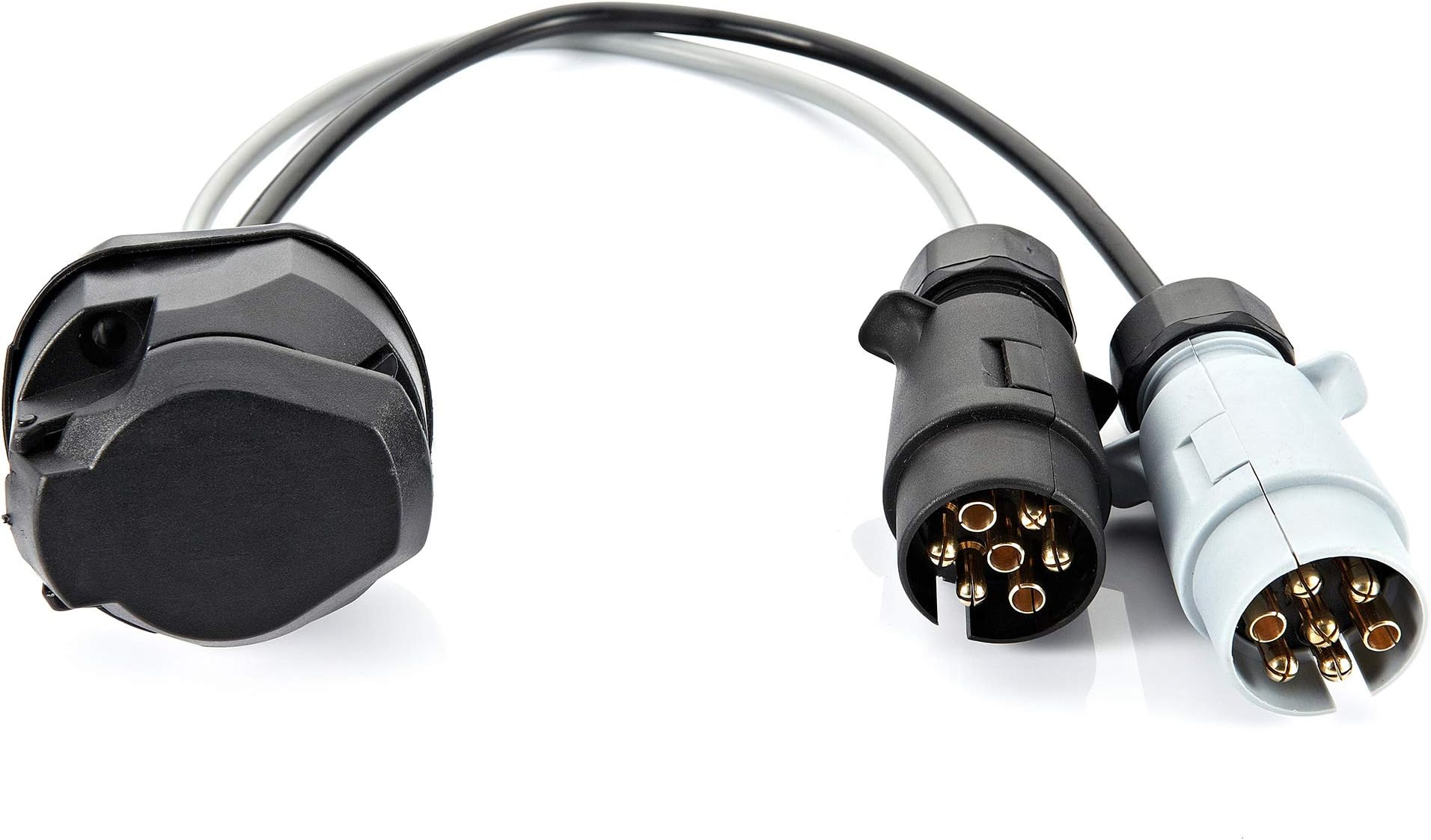 Leisurewize Twin Electric (12N/12S) Car to Caravan Adaptor, 13-Pin to 7 ...